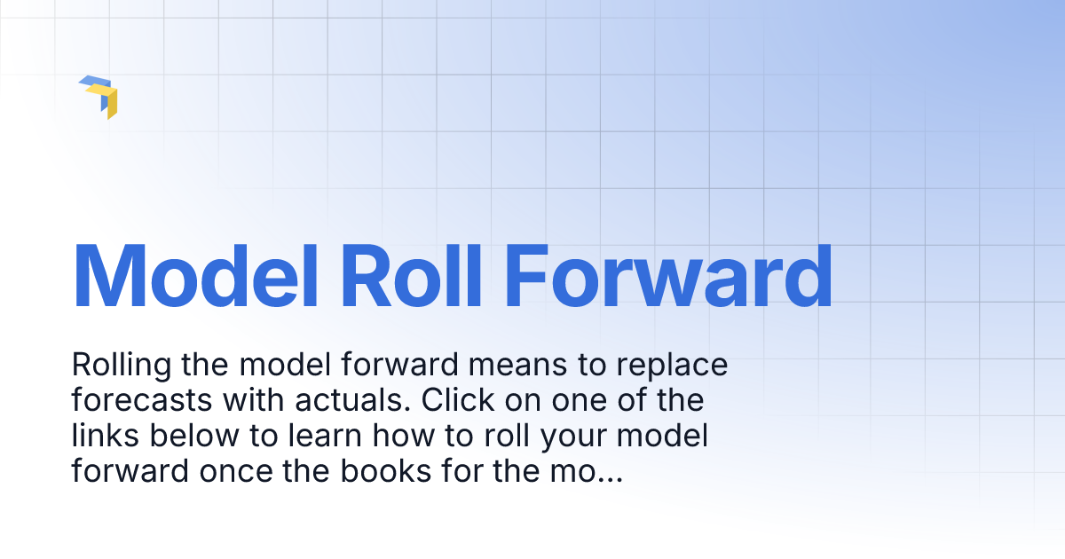 Model Roll Forward | Drivepoint Help