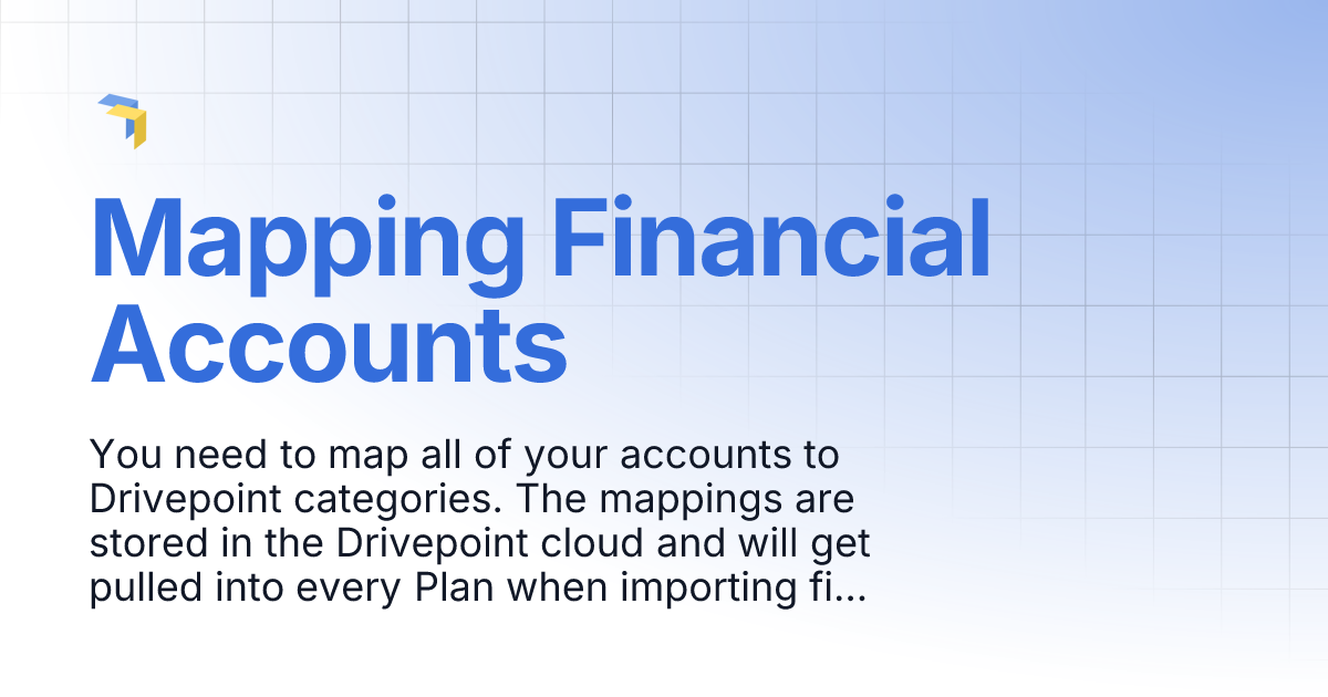 Mapping Financial Accounts | Drivepoint Help