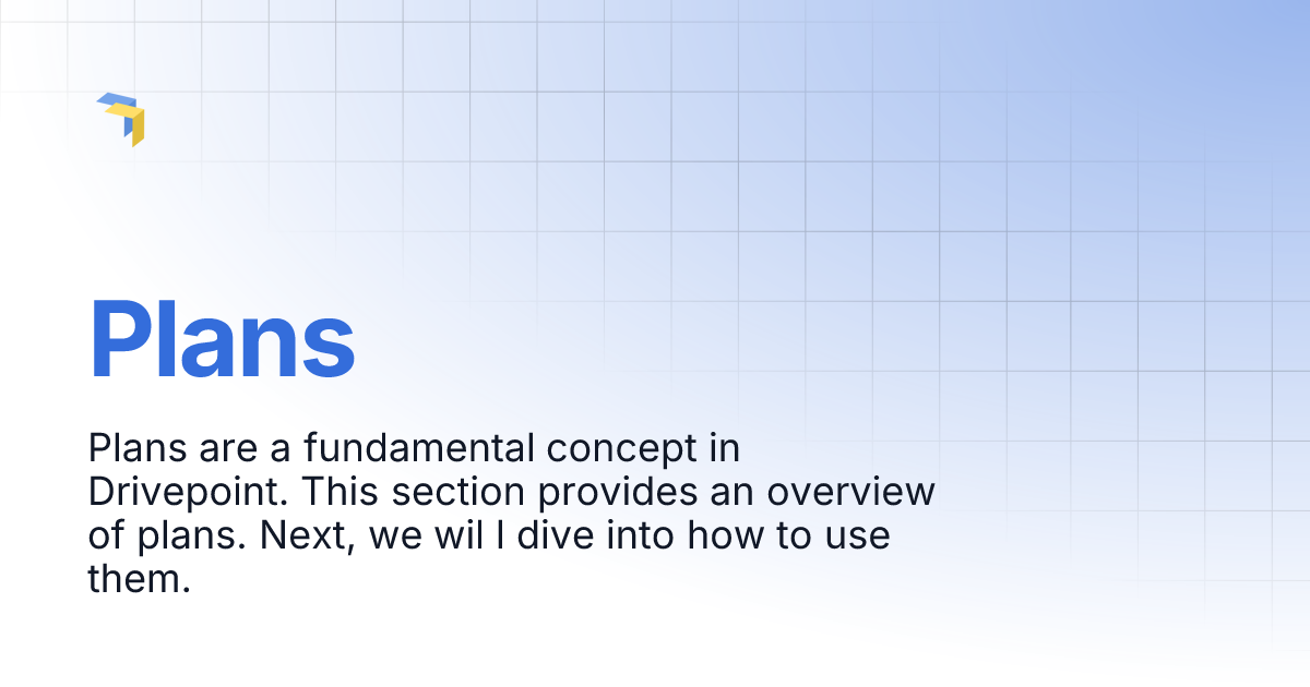 Plans | Drivepoint Help