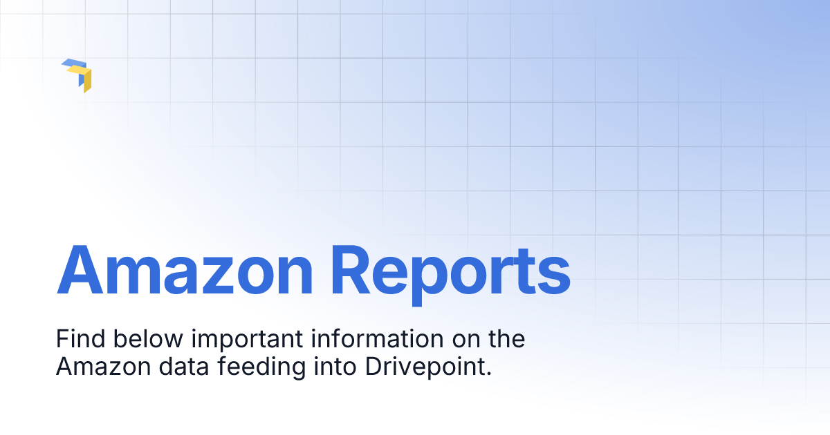 Amazon Reports | Drivepoint Help